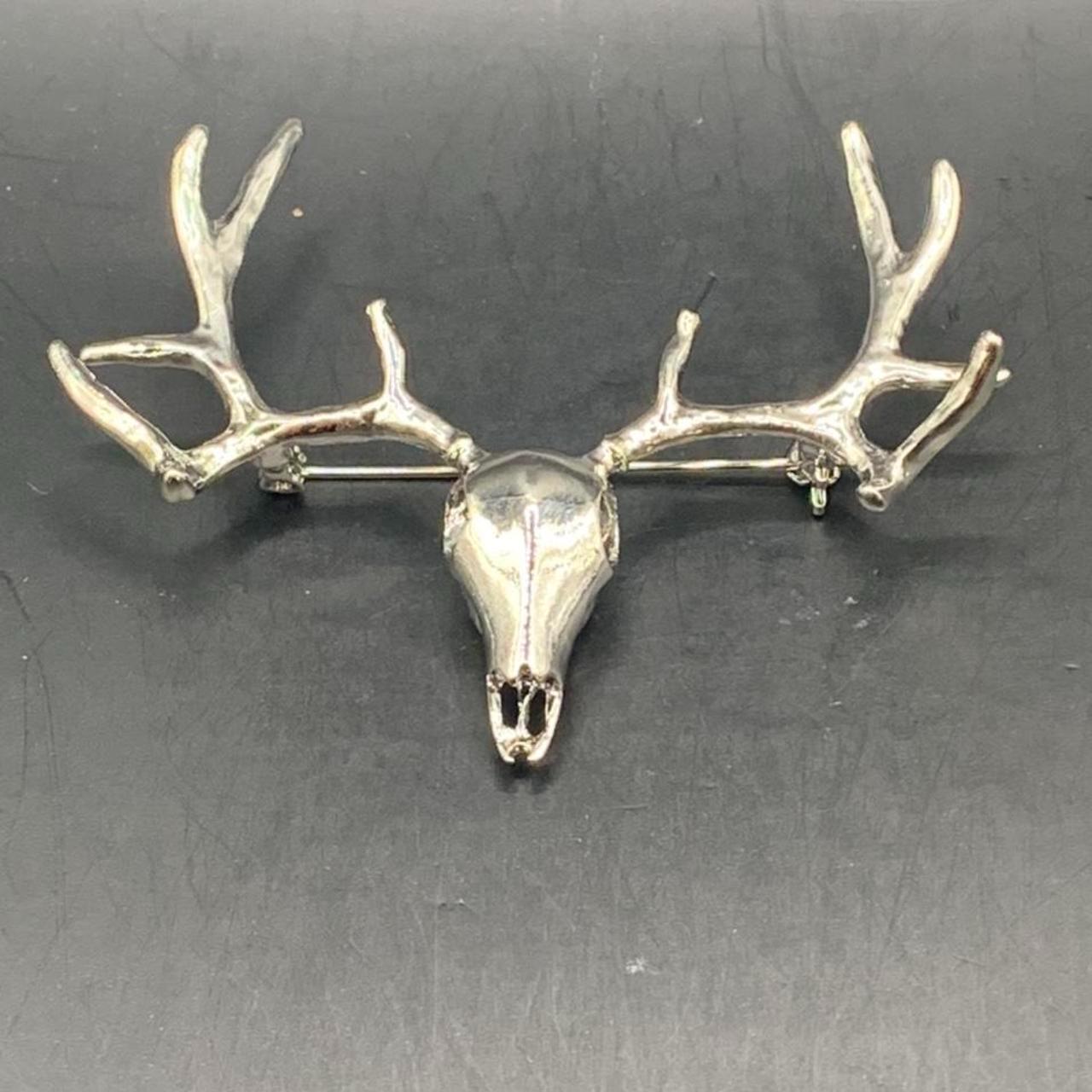 3D stag brooch pin Silver Plated Also available in... - Depop