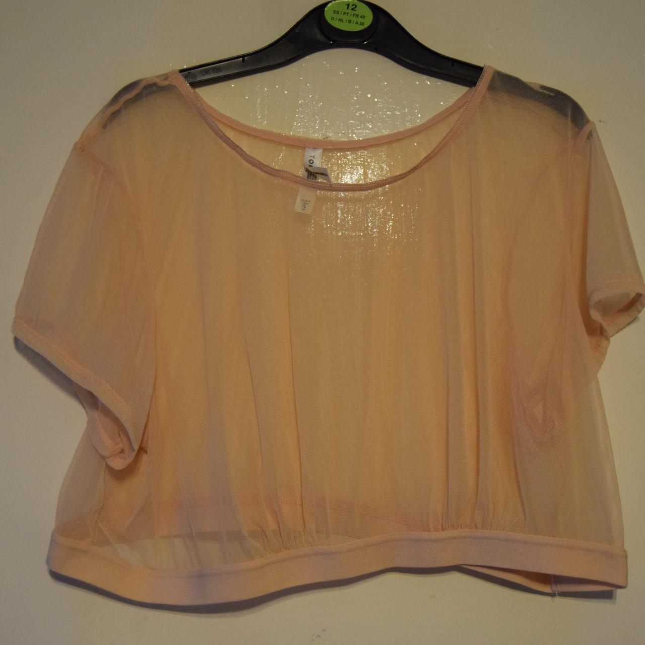 Cute Pink Sheer Crop Top This sheer pink crop top... - Depop