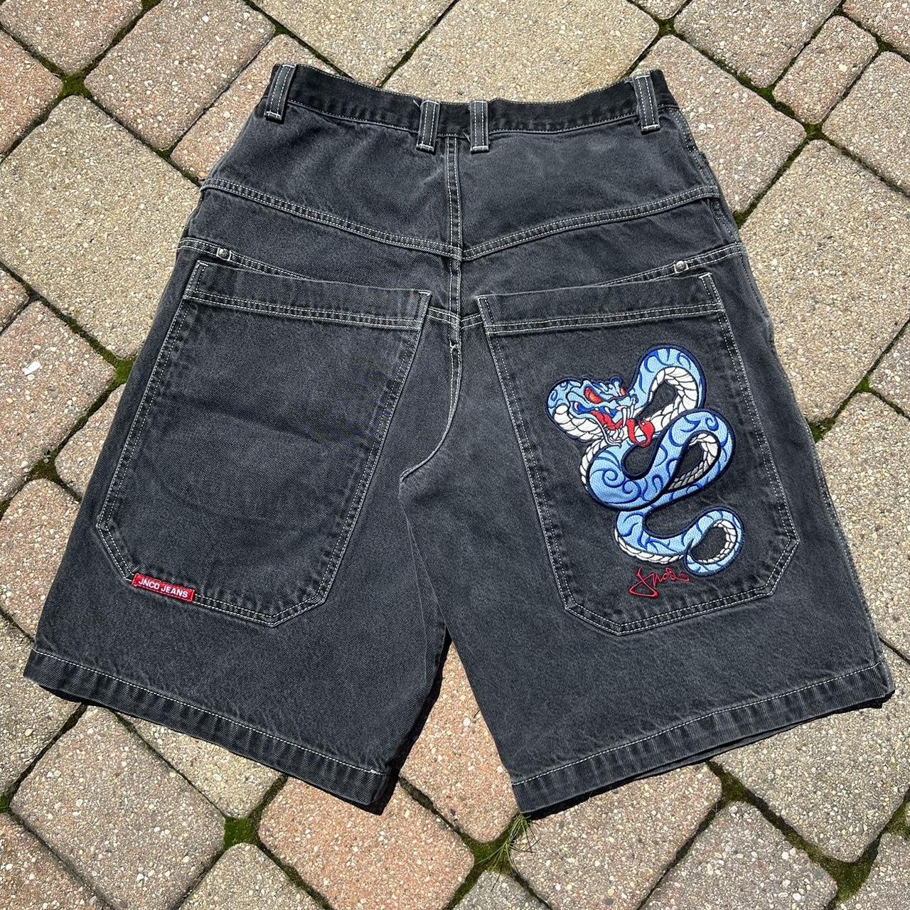2000’s JNCO SNAKE JORTS SIZE 34, FITS LIKE A... - Depop