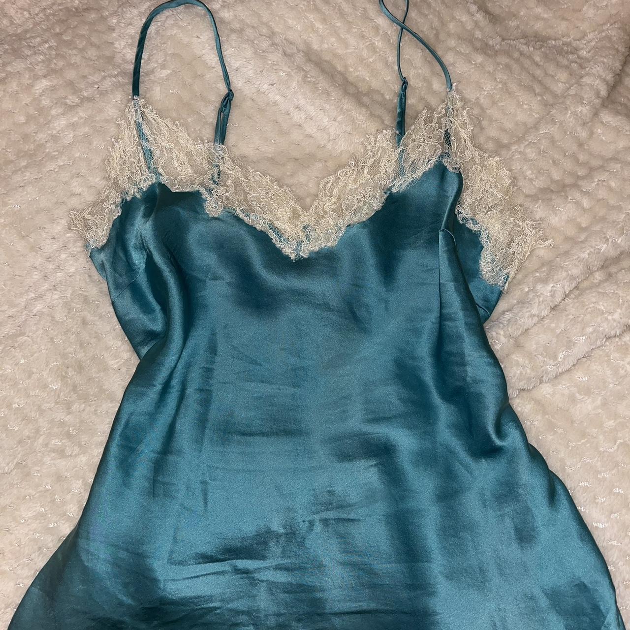 Vintage lace turquoise cami Amazing condition So... - Depop
