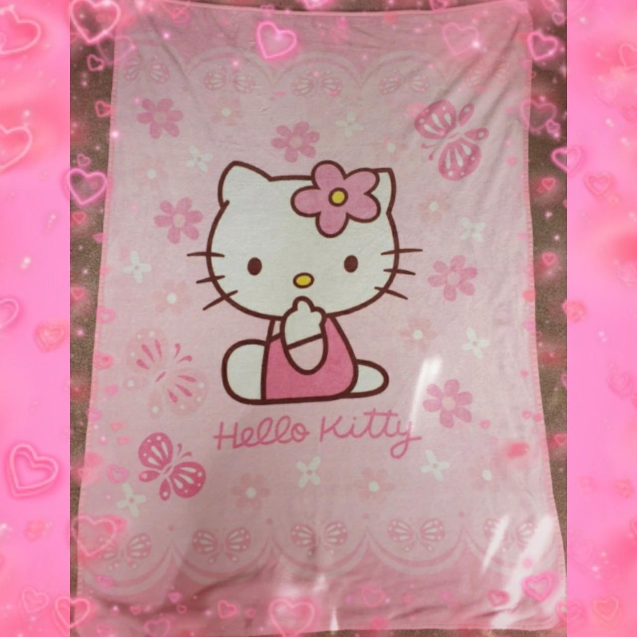 hello kitty blanket! pink hello kitty blanket... - Depop