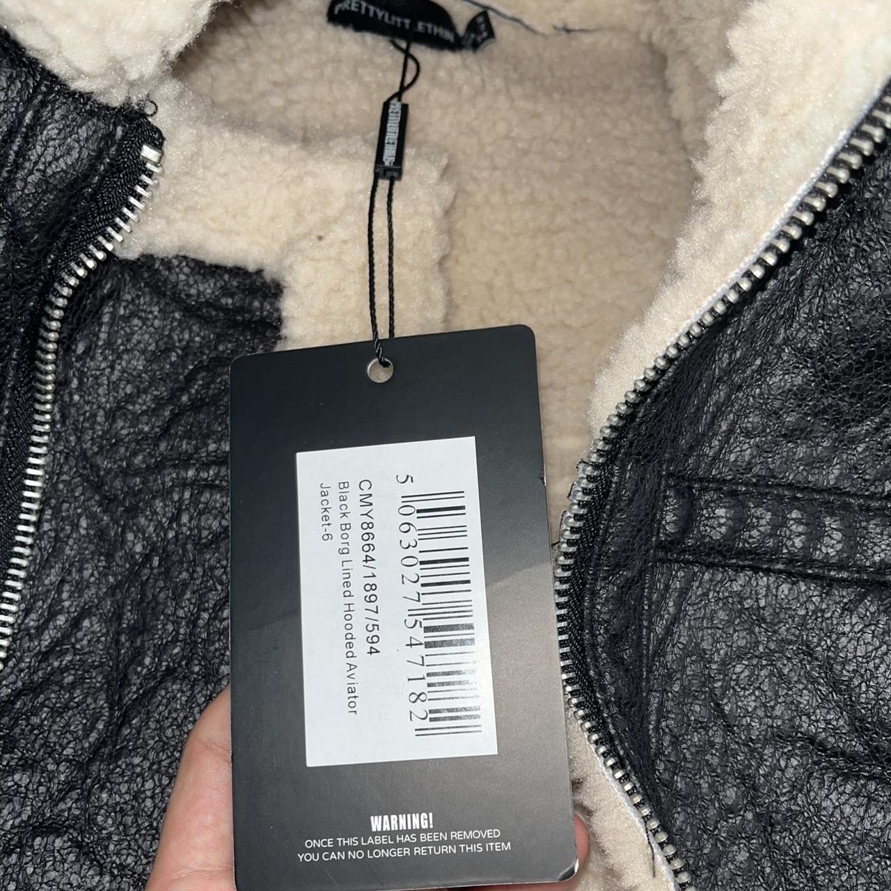 PLT - black Borg lined hooded aviator jacket. New... - Depop