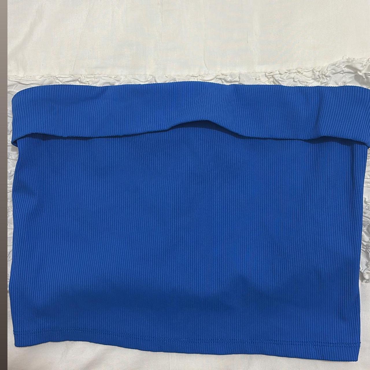 blue strapless top - supre - never worn, brand new - Depop