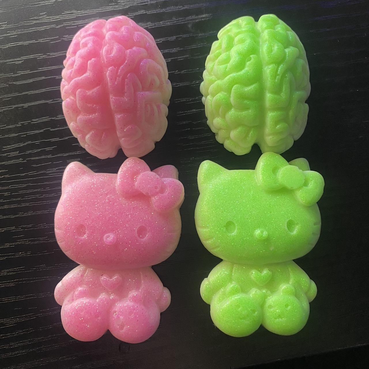 Hello Kitty and brain marching resin sculptures -... - Depop
