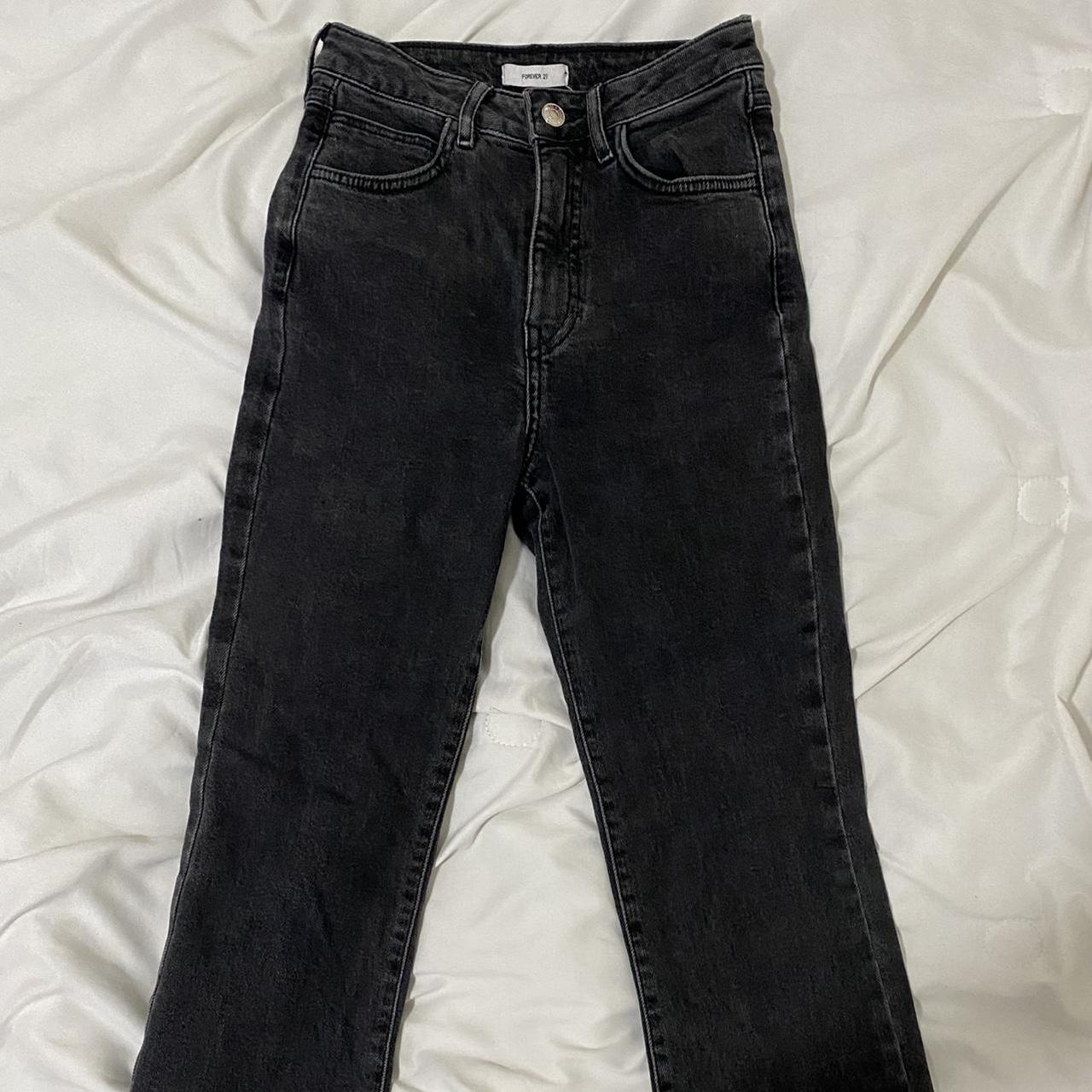 black flare split-hem jeans • forever 21 • size US... - Depop