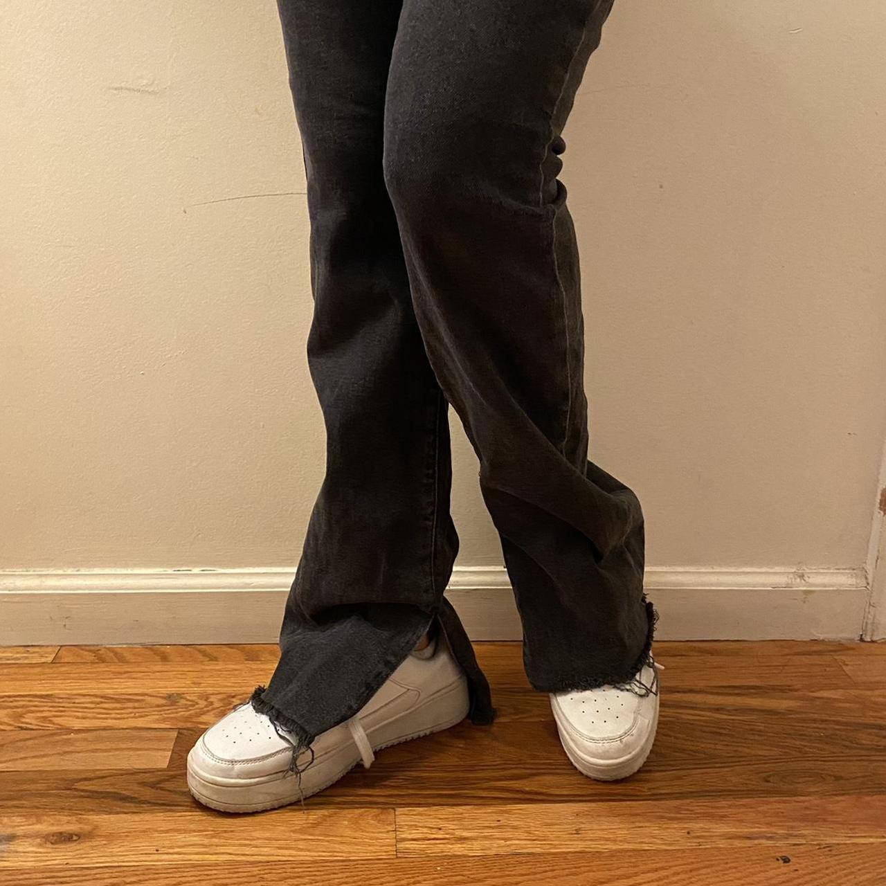 black flare split-hem jeans • forever 21 • size US... - Depop