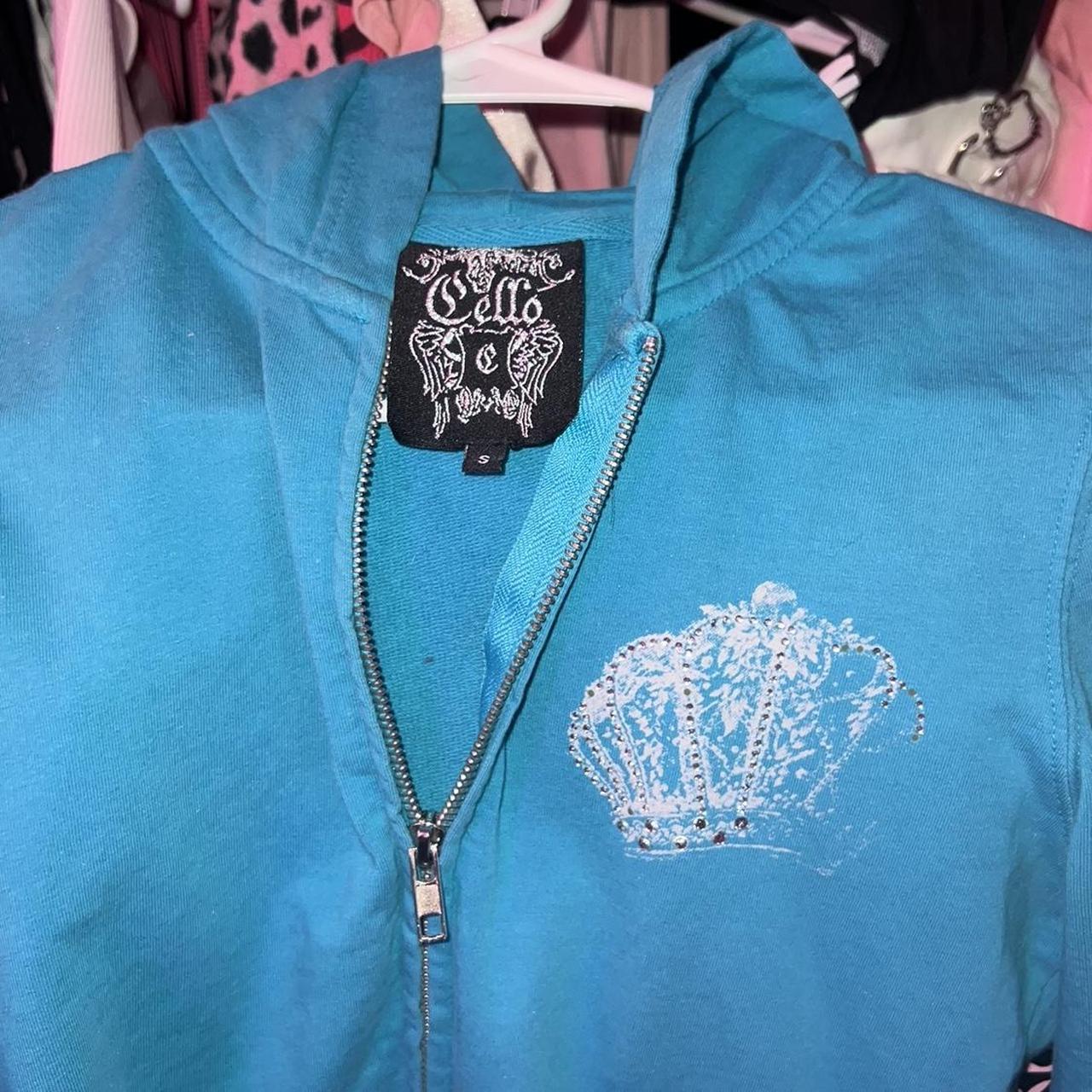 Y2K CROWN RHINESTONE ZIP UP ☆ Super cute has... - Depop