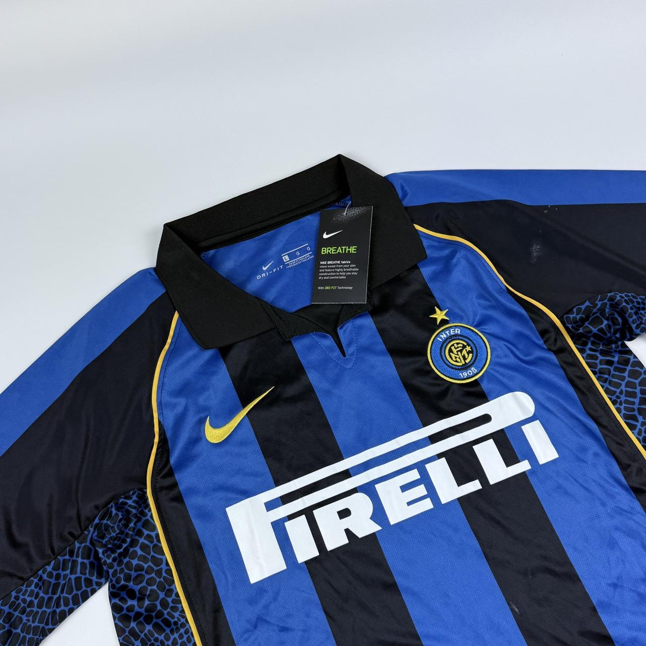 Inter Milan 2000-01 home football shirt... | Depop