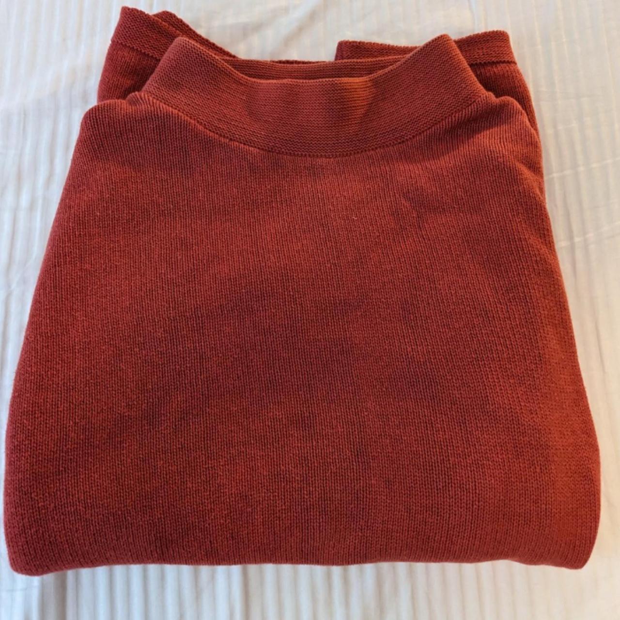 Red mock neck cotton jumper Such a sick jumper.... - Depop