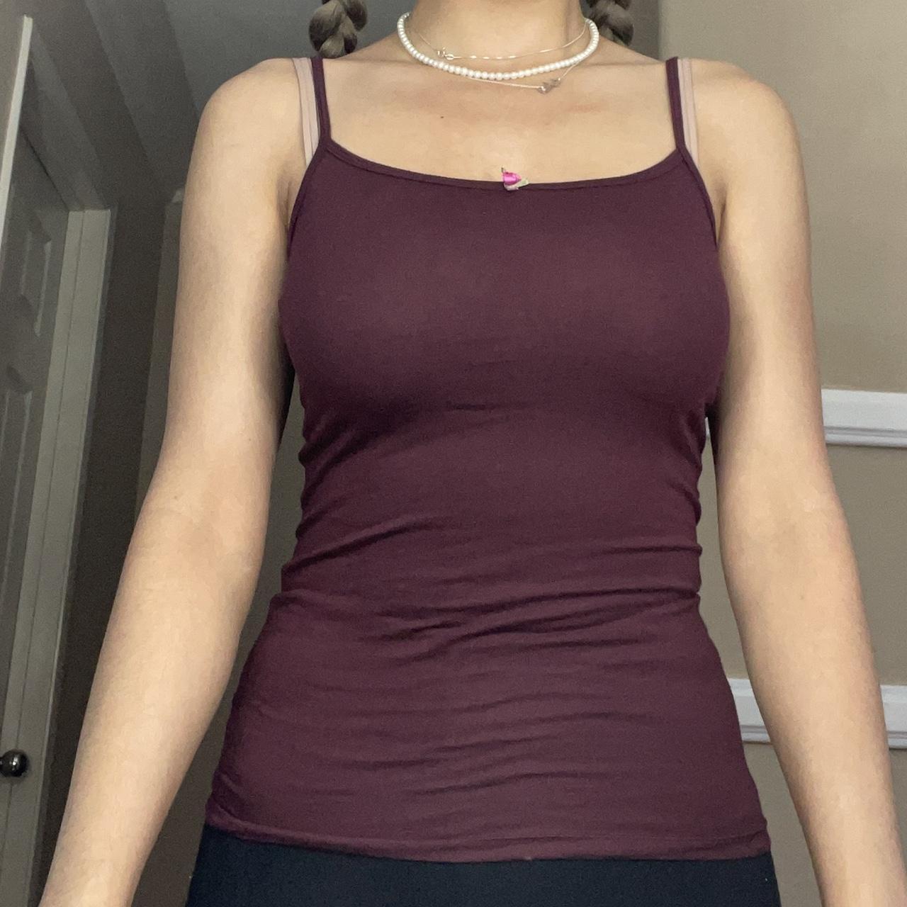 Fusha rose burgundy Aeropostale tank top! - Depop