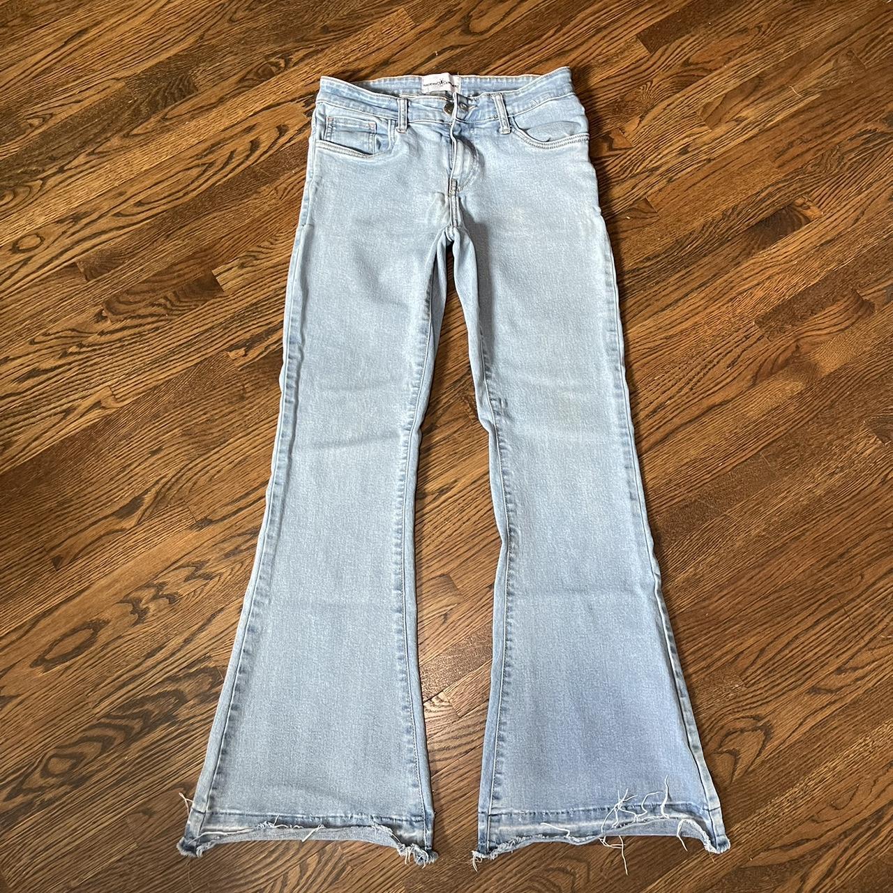 Light wash flare/bell bottom denim Madcap england... - Depop