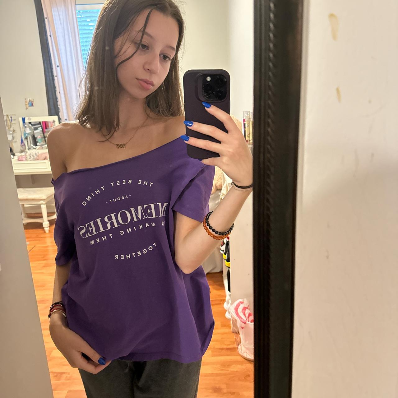 Off the shoulder purple top - bought in Germany -... - Depop