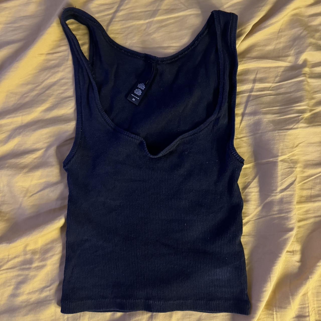 Black ribbed tank top #minimalist skims - Depop