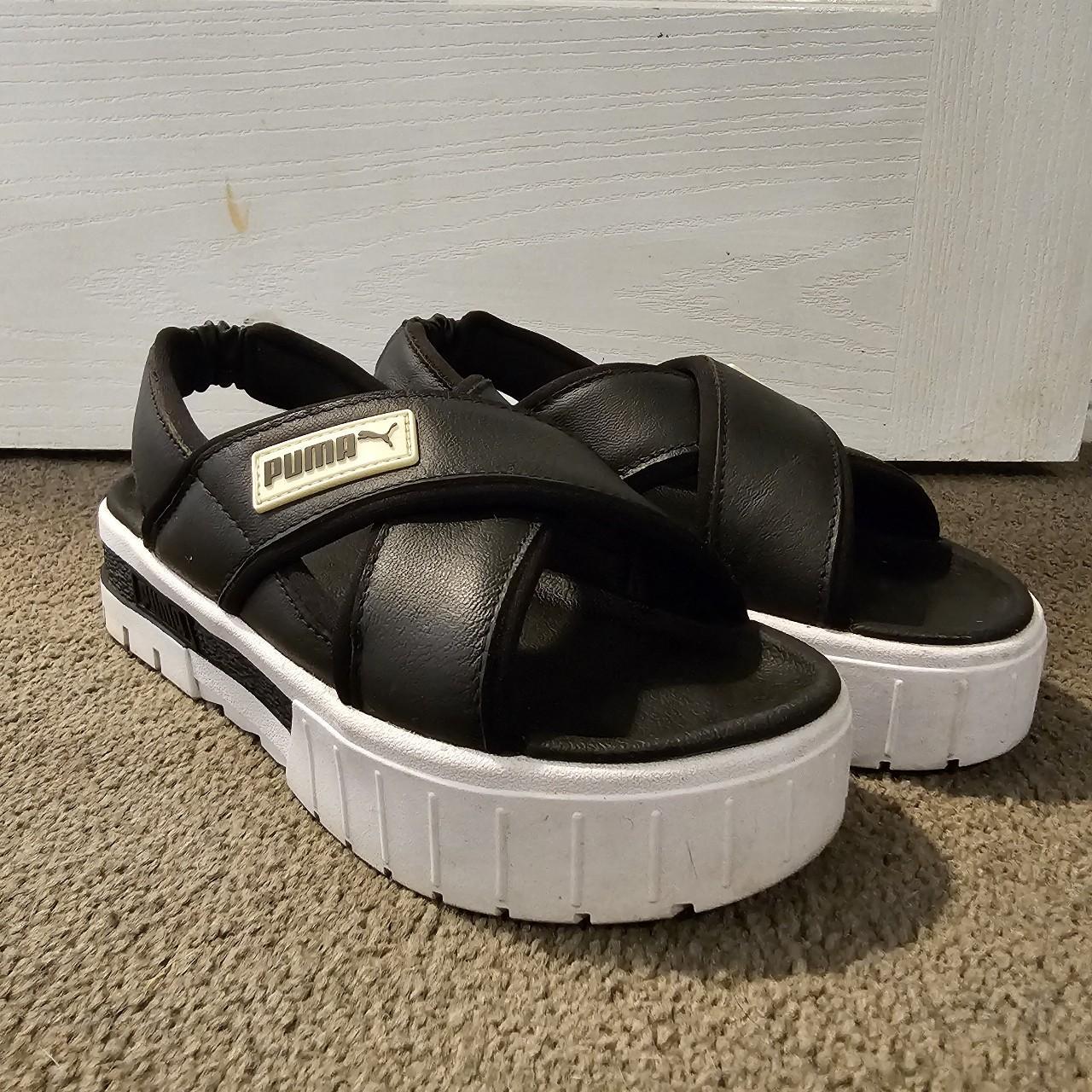 Puma Sandals us8 Some staining on white part of soles - Depop