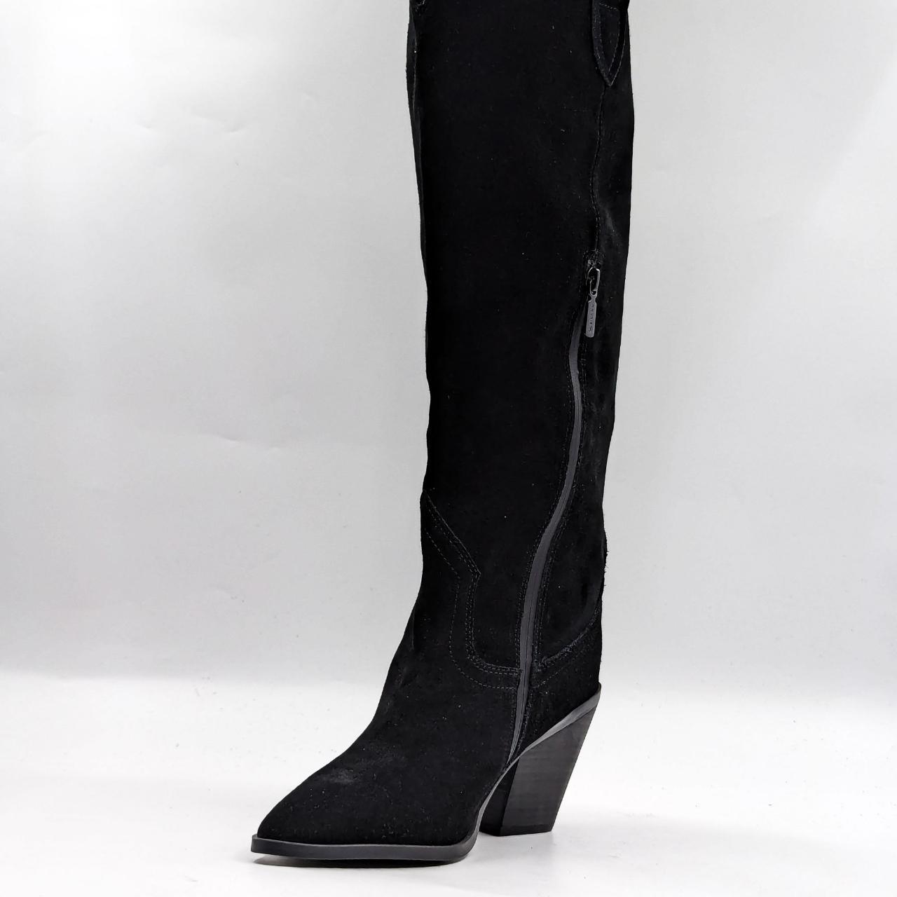 Blondo Wmn Wylde Black Suede Western Cowboy Zip... - Depop