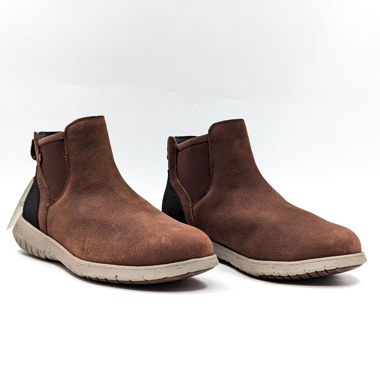 BOGS Men Spruce Brown Leather Chelsea Slip Boots... - Depop