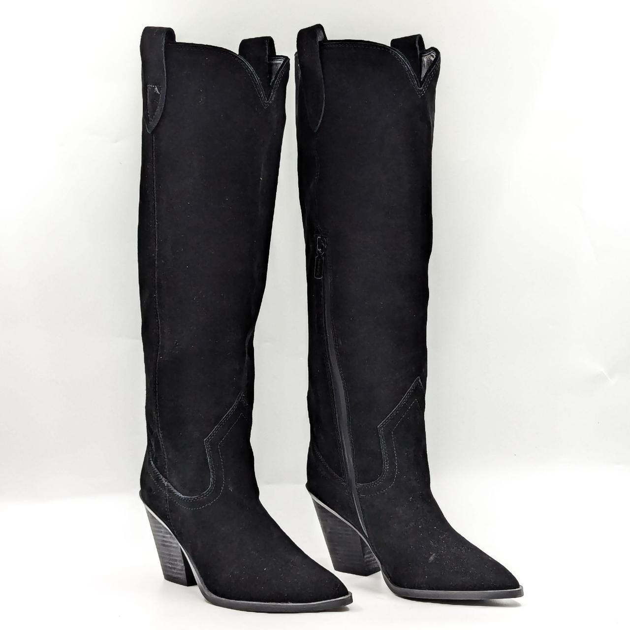Blondo Wylde Black Suede Western Cowboy Zip Festival... - Depop