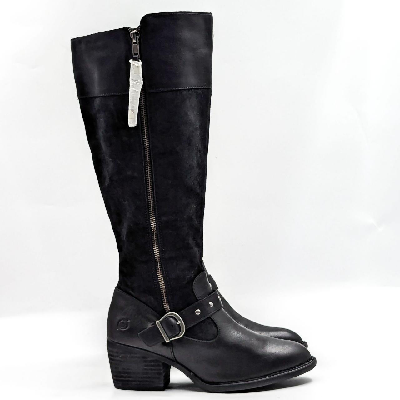 Born Women Alize Harness Wide Calf Moto Biker Black... - Depop