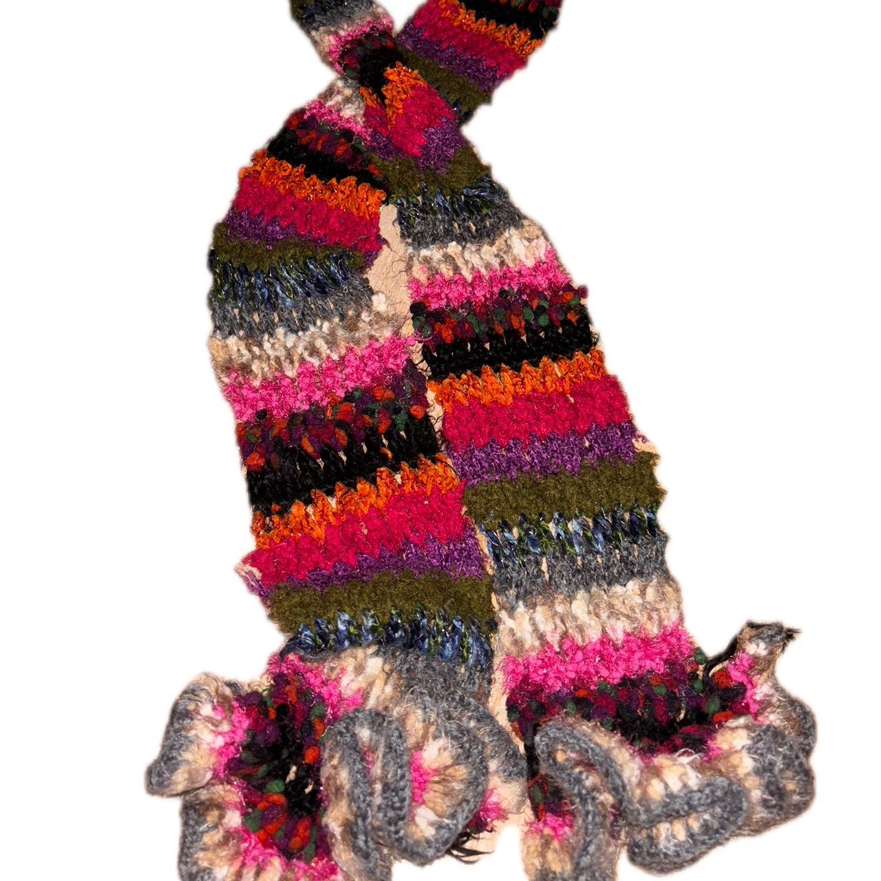 Funky artsy knit scarf - Depop