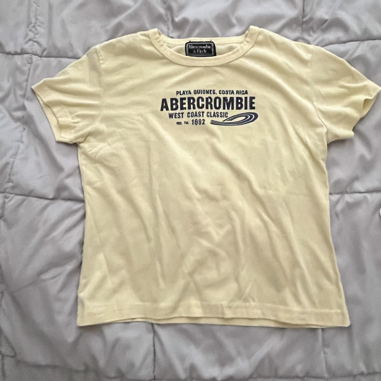 Yellow vintage abercrombie t-shirt Size xs - Depop