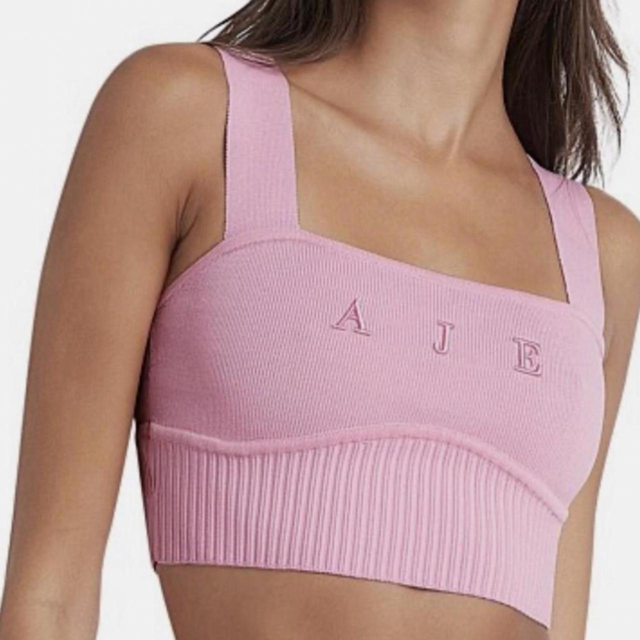 Pink Aje crop top size 6 Slight tan marks under the... - Depop