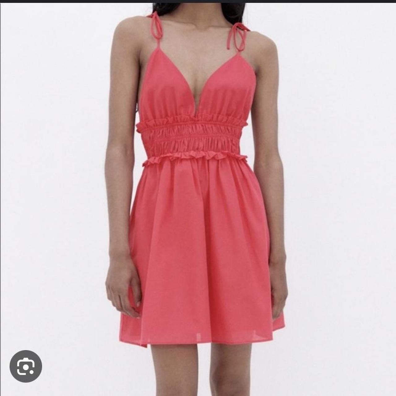 Zara Hot Pink Beach Smock Dress Size XS New with... - Depop