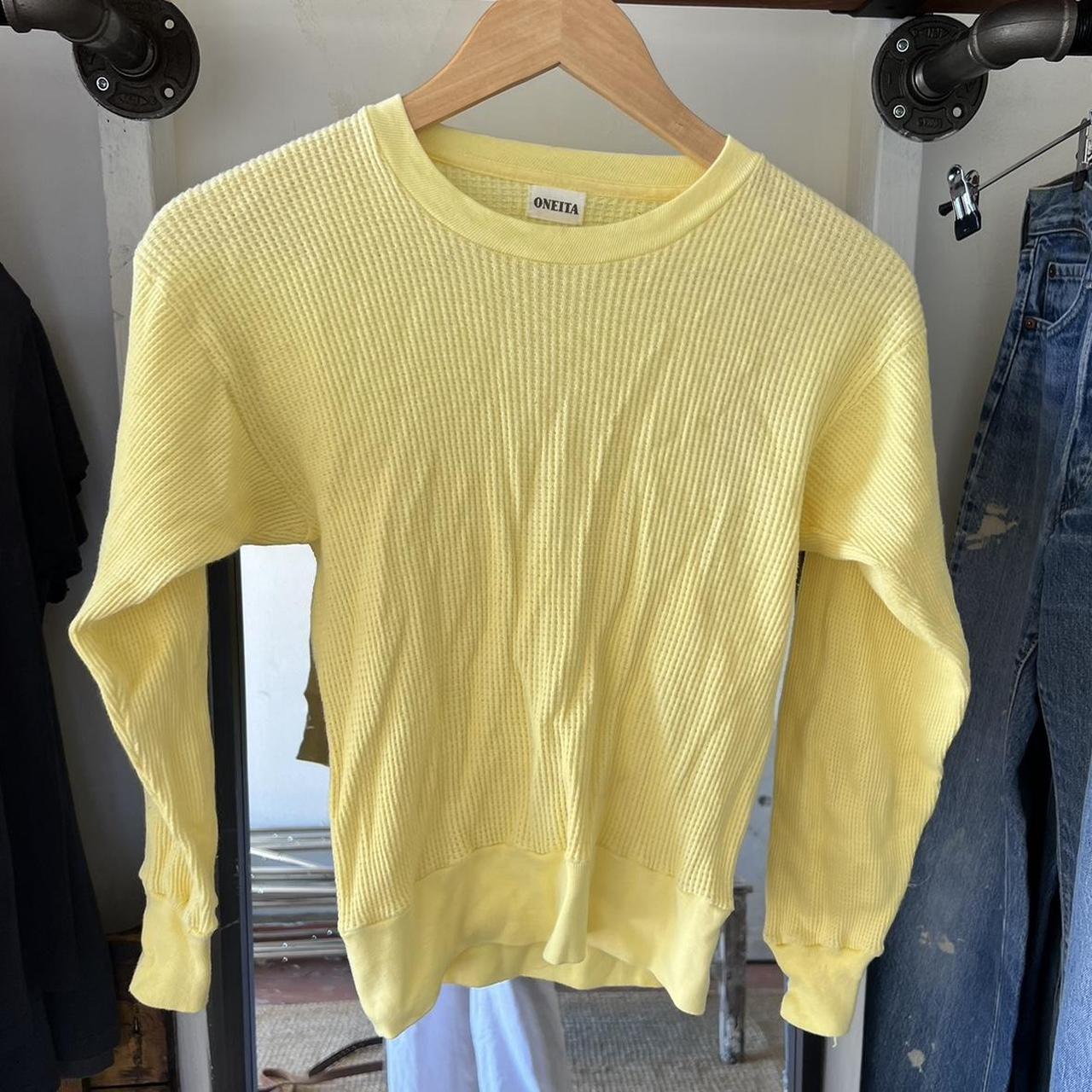 70s yellow thermal - Depop