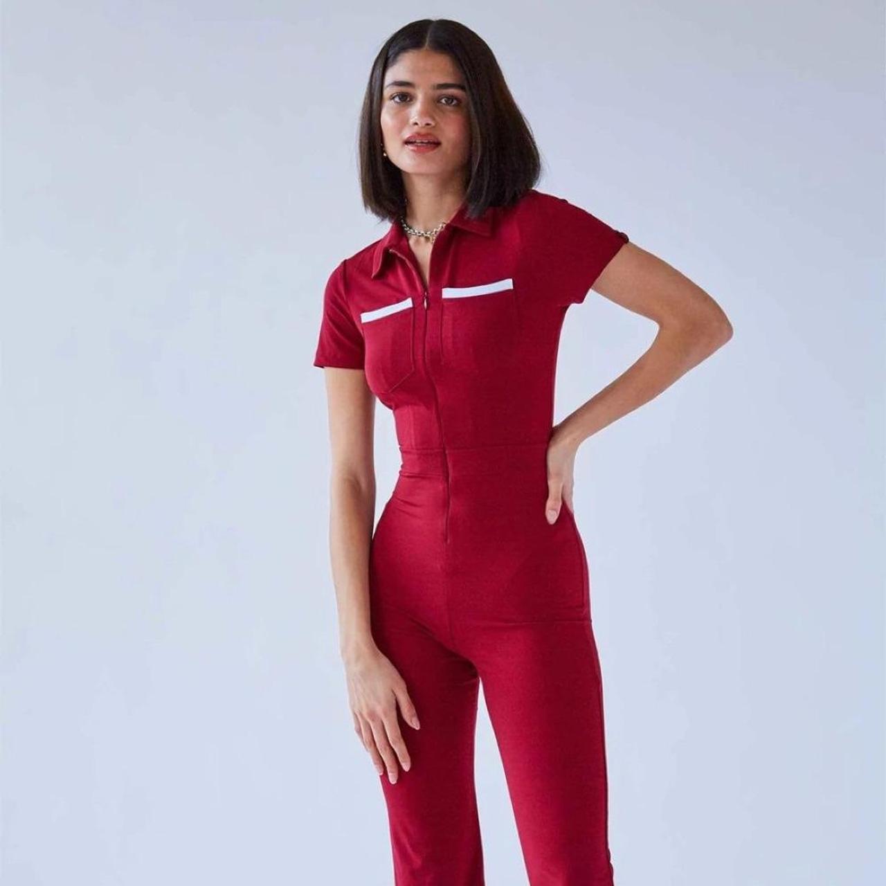 Selling my red peachy den jumpsuit 💋 size xs ⭐️... - Depop