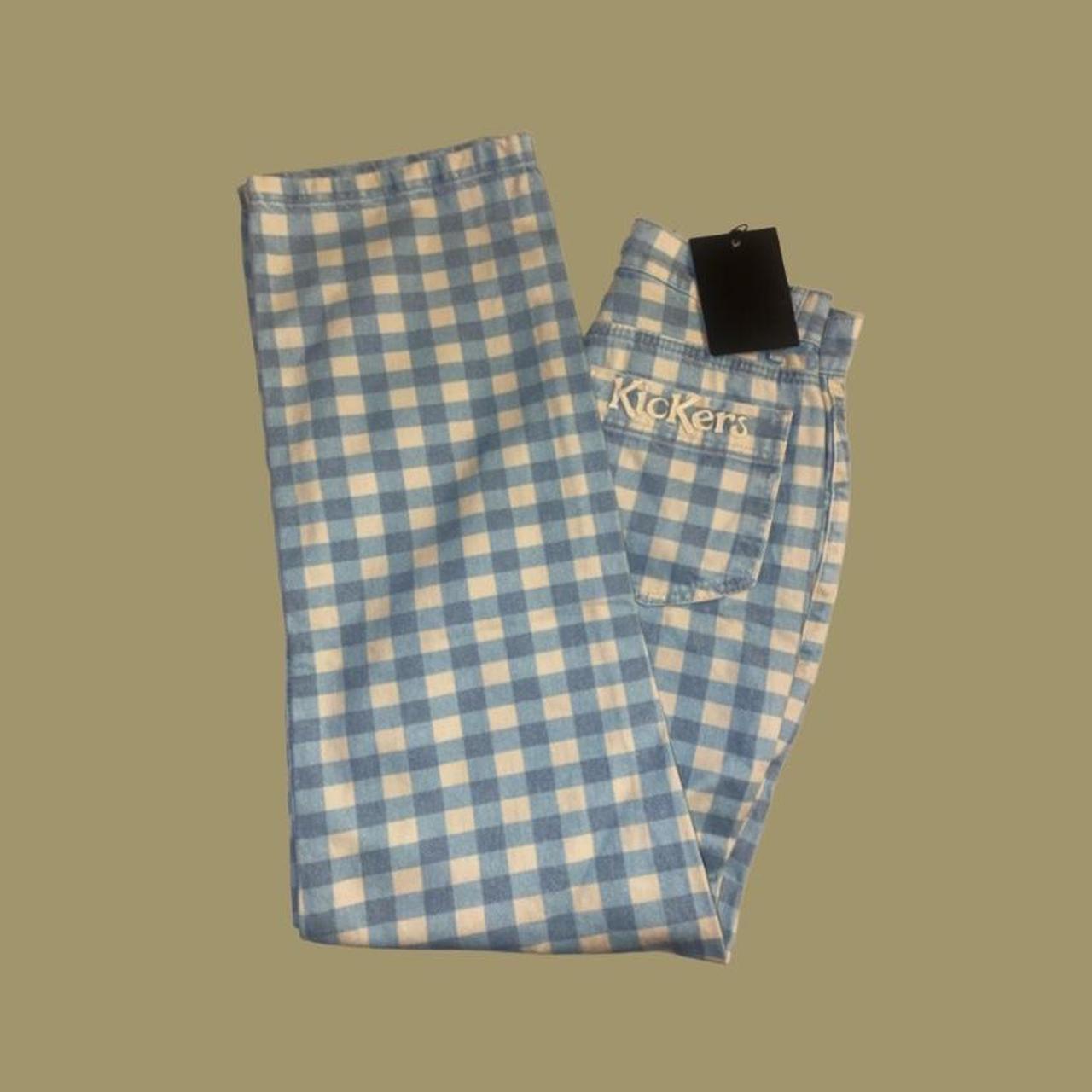 Kickers Women's Blue and White Jeans | Depop