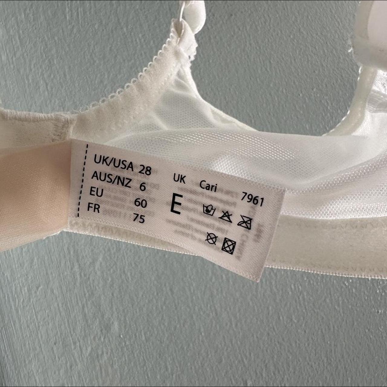 White bra from Panache size 28DDD (sister size 30DD)... - Depop