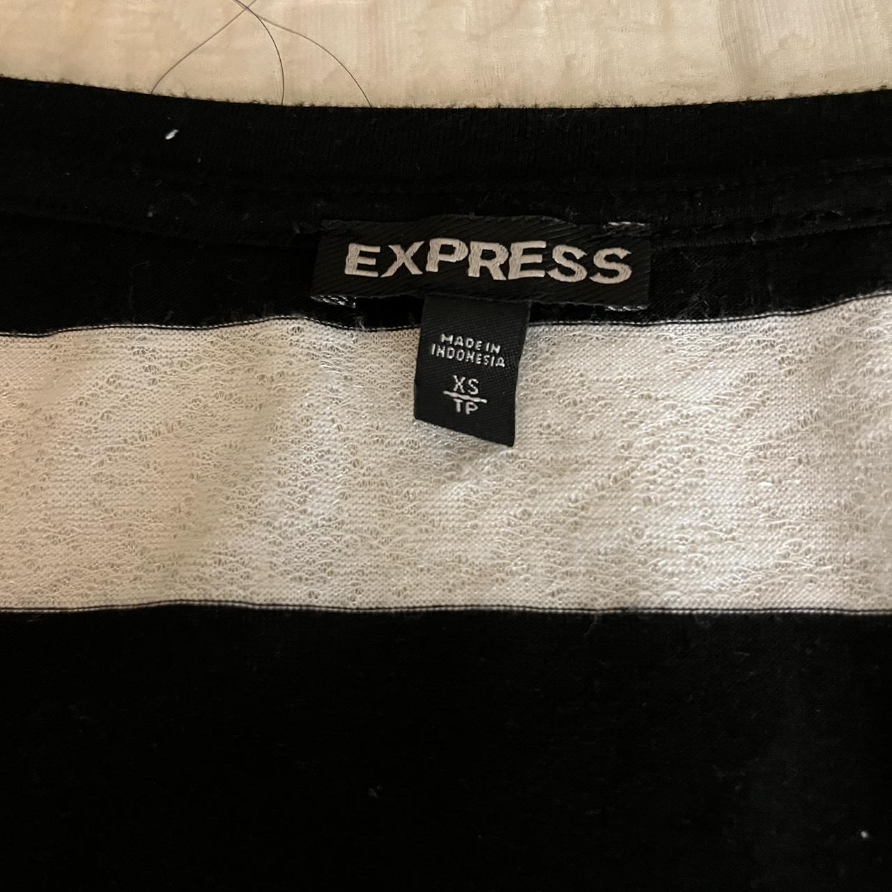 express striped longsleeve shirt with lace details.... - Depop