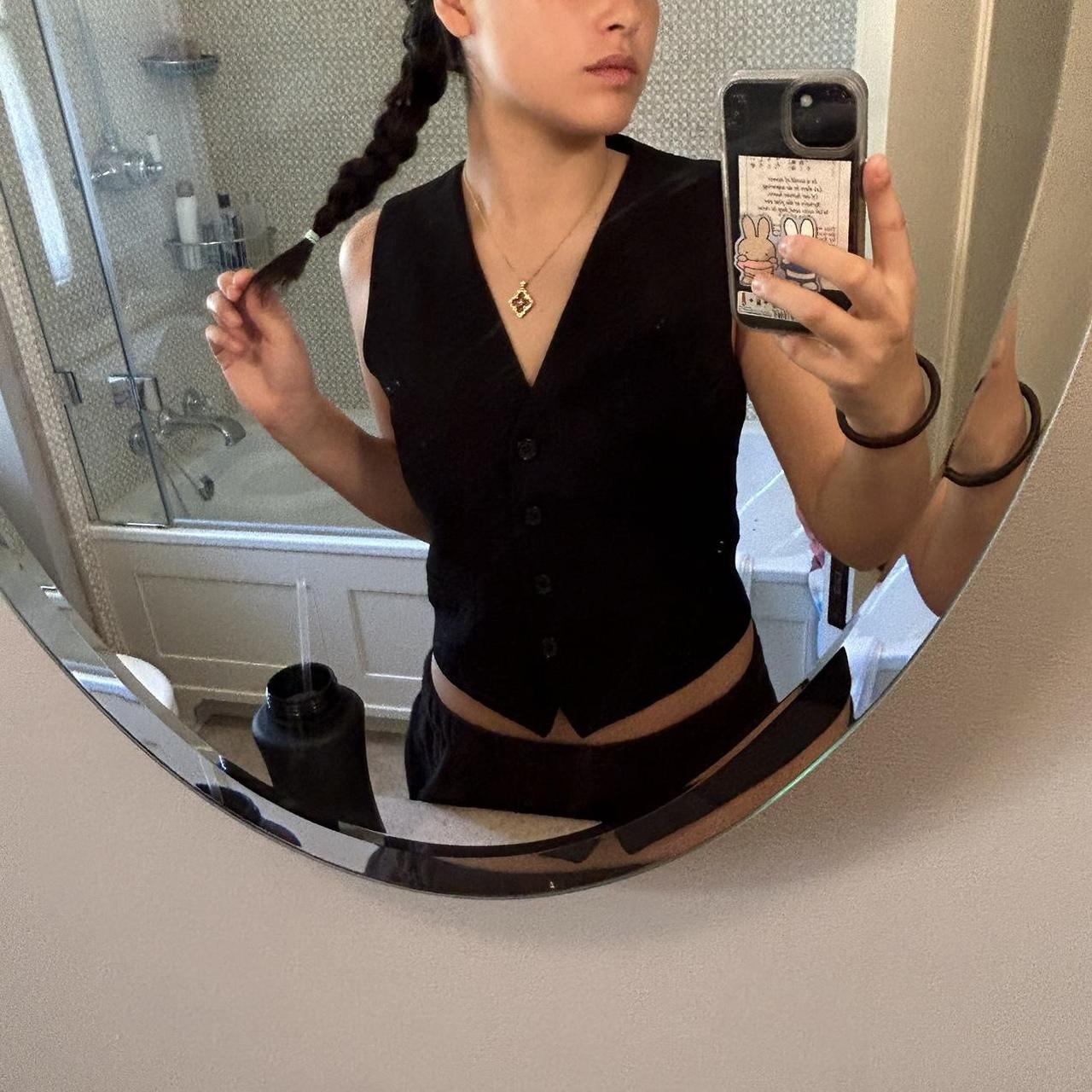 insane zara blazer/suit top/vest , looks so good... - Depop