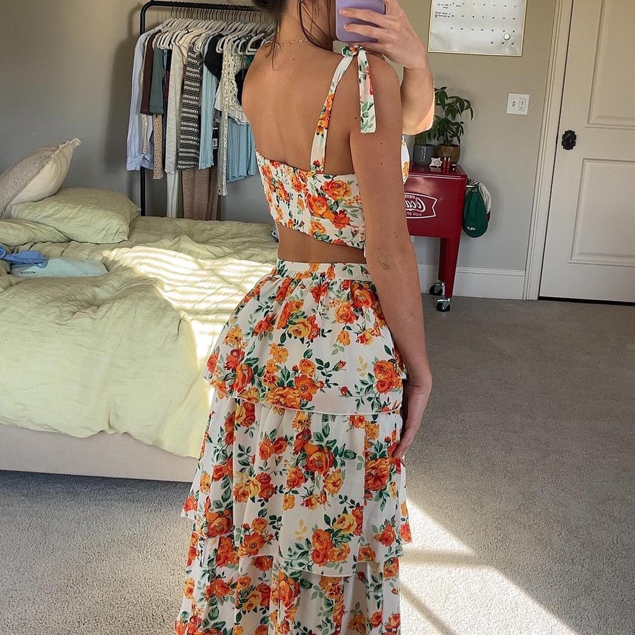 Wayf floral two piece set Size xs Original price... - Depop