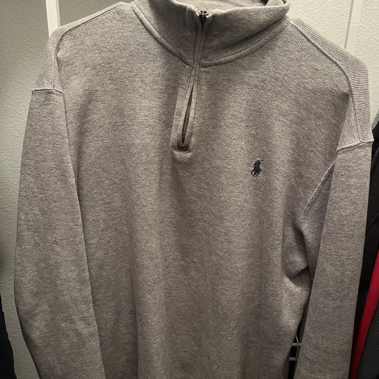 Polo Ralph Lauren grey quarter zip sweater Men’s... - Depop