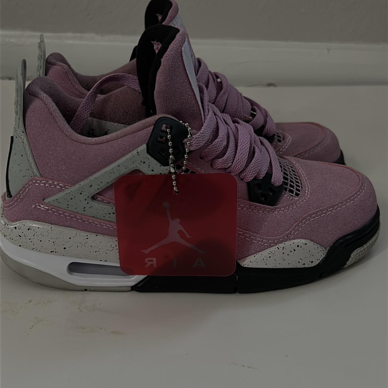 orchid jordan 4s (comes w extra laces & pair of Nike... | Depop