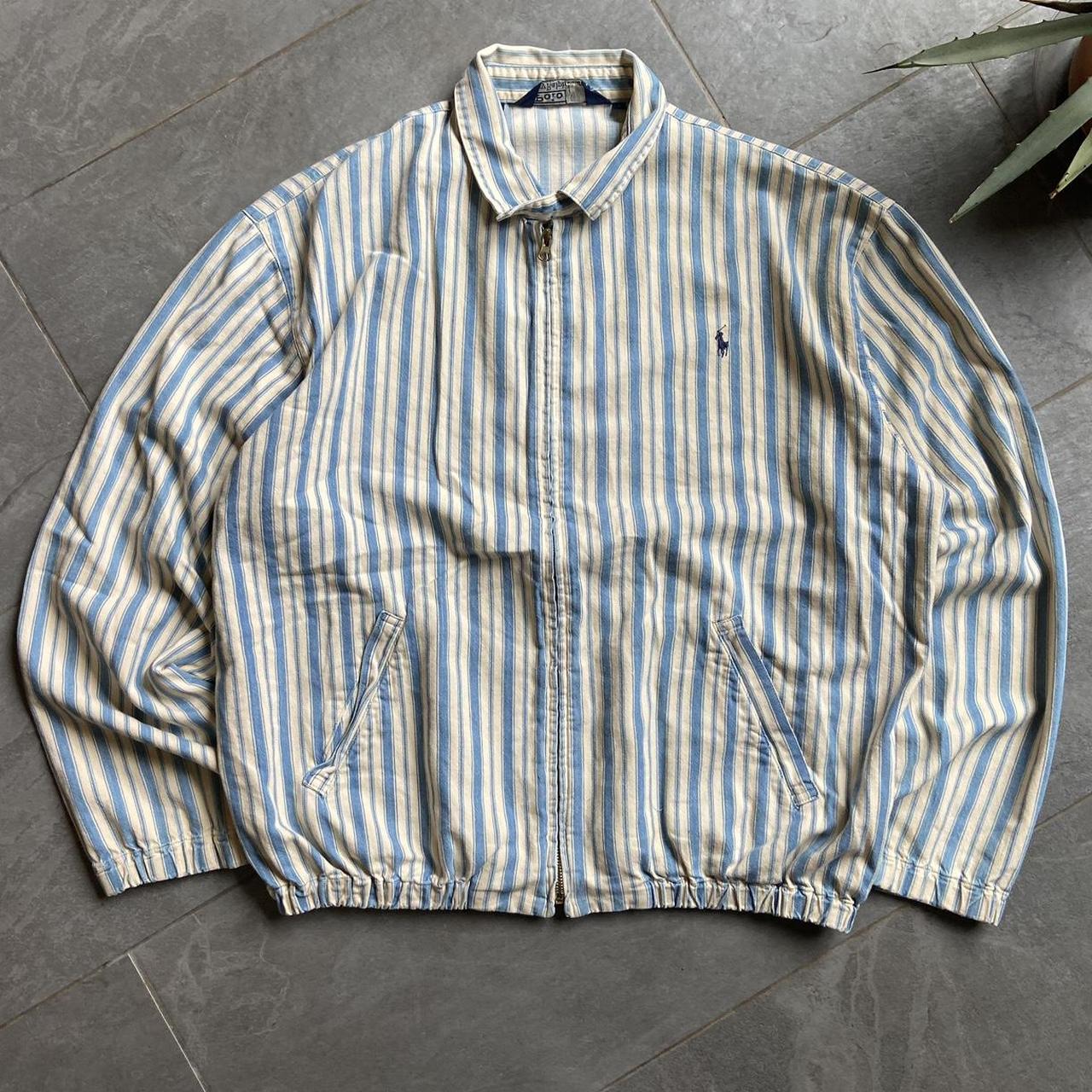 Polo Ralph Lauren Men's Yellow and Blue Jacket | Depop