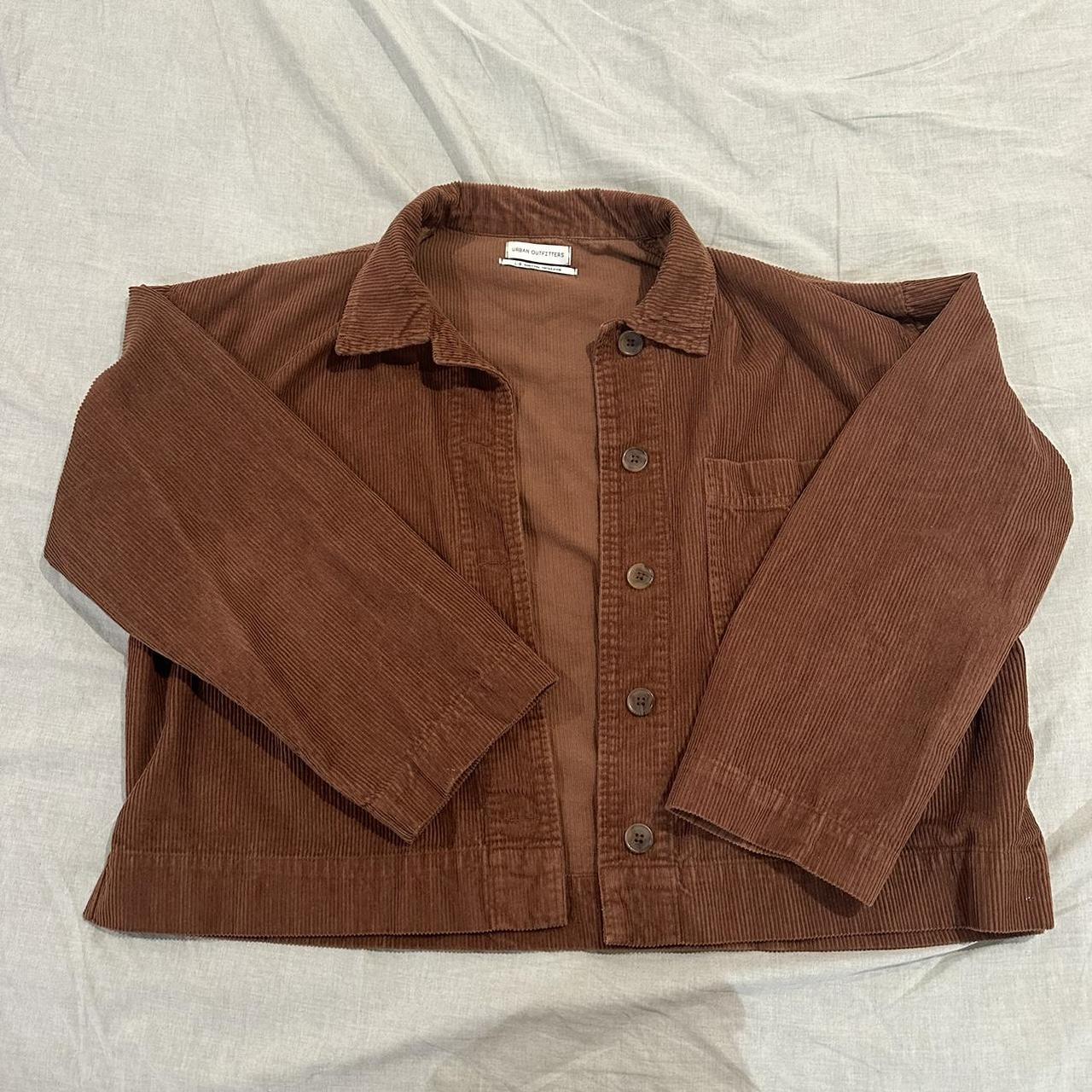 Urban Outfitters Brown Semi-Cropped Corduroy... - Depop