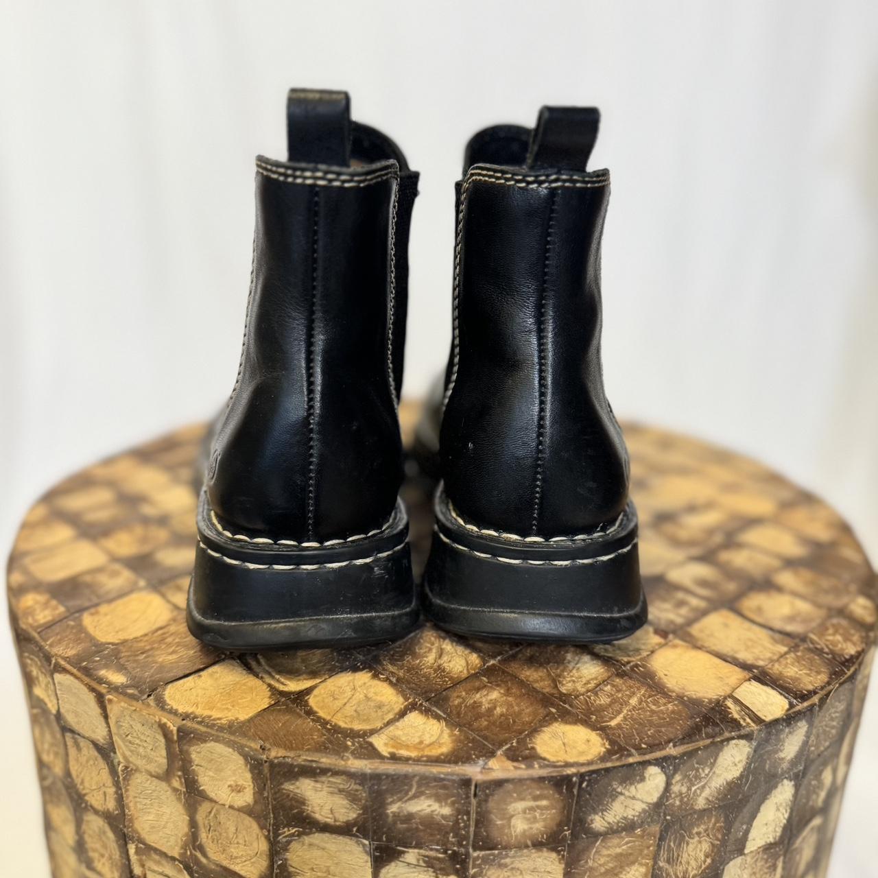 FALINE Black Leather Chelsea Boot by Born - Womens... - Depop