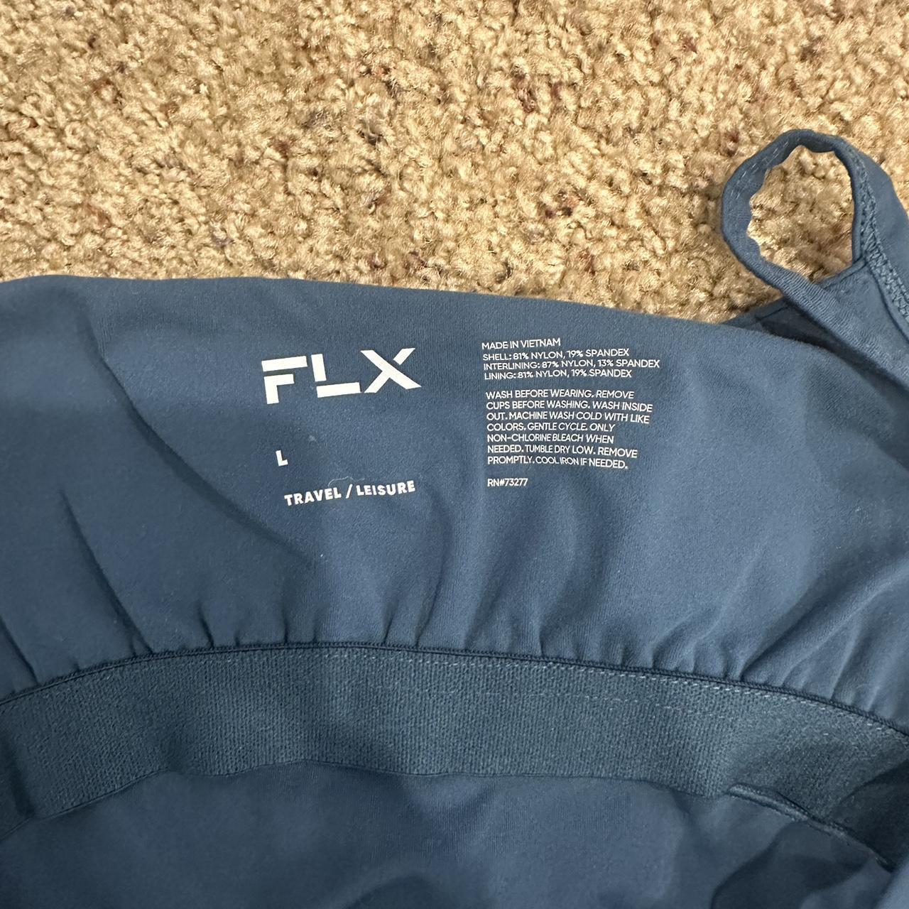 blue athletic top, built in bra. soft and comfy send... - Depop