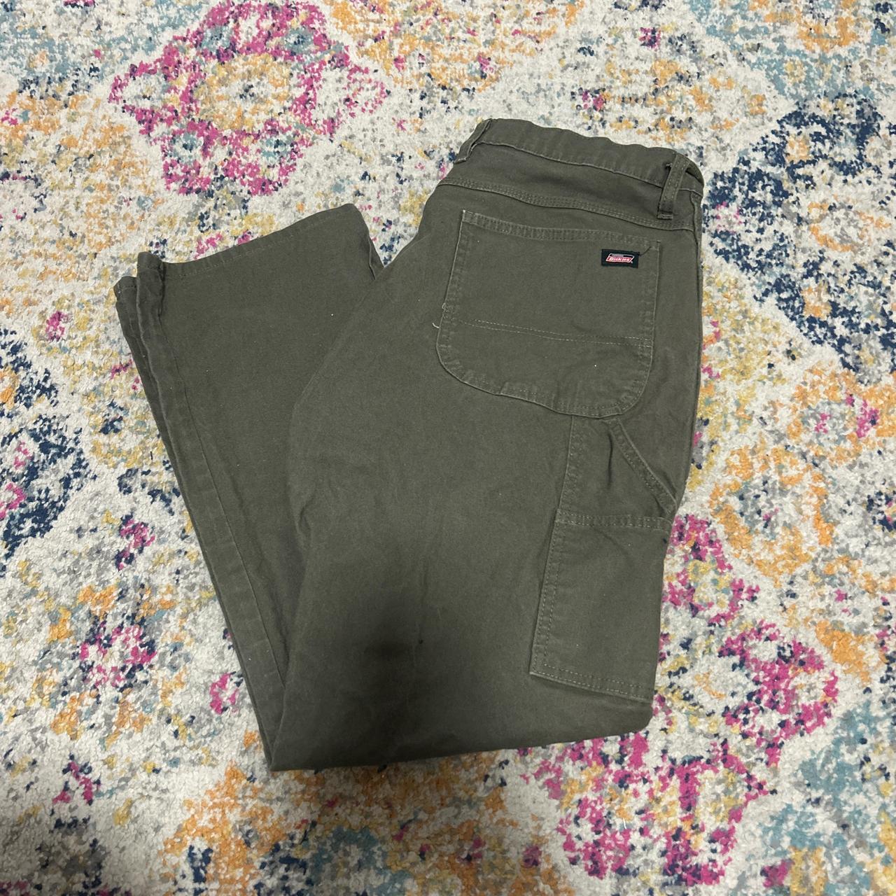 36x32 Dickies olive green carpenter pants. Bought in... - Depop