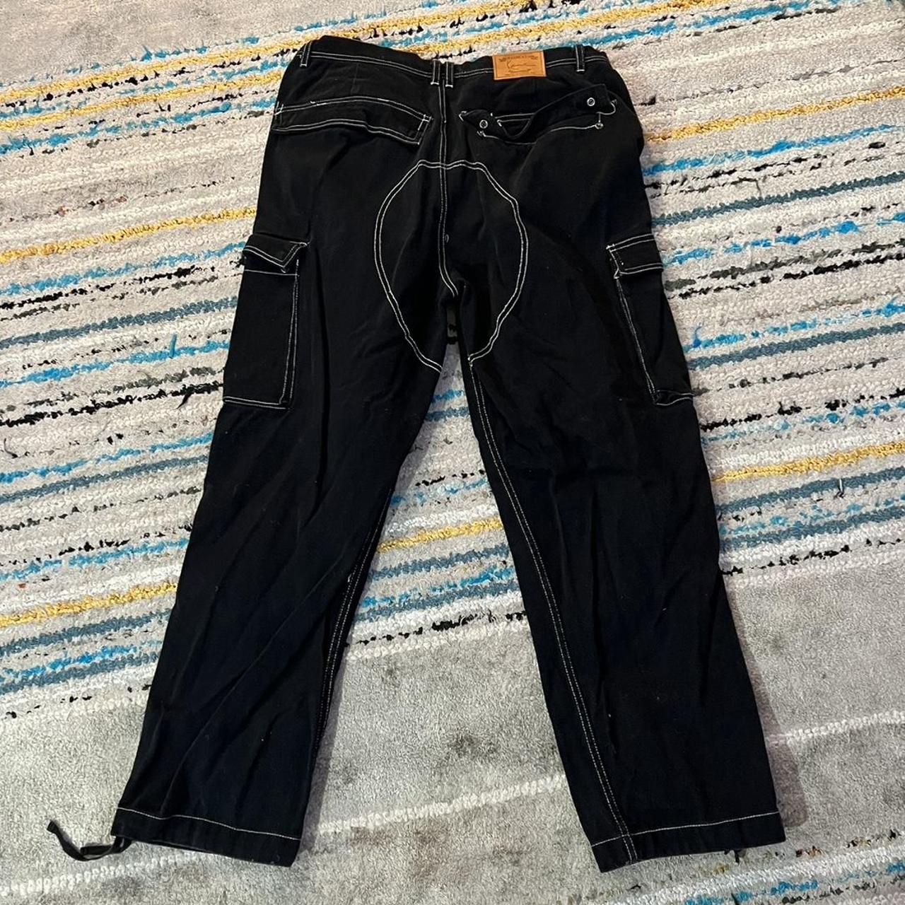 Karl Kani black cargo pants/jeans size 36 waist/XL - Depop