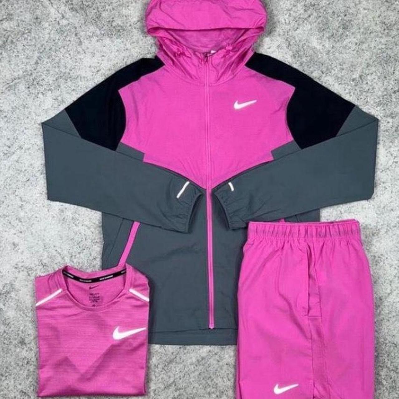 Nike miller tracksuit in pink and grey #activewear 3... | Depop