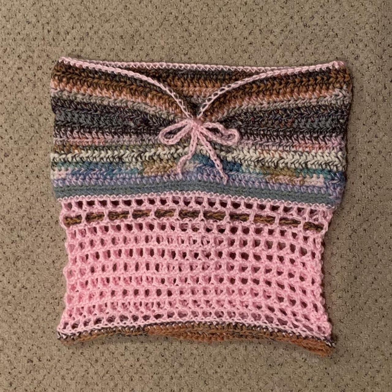 handmade crochet boho indie strapless cami... | Depop