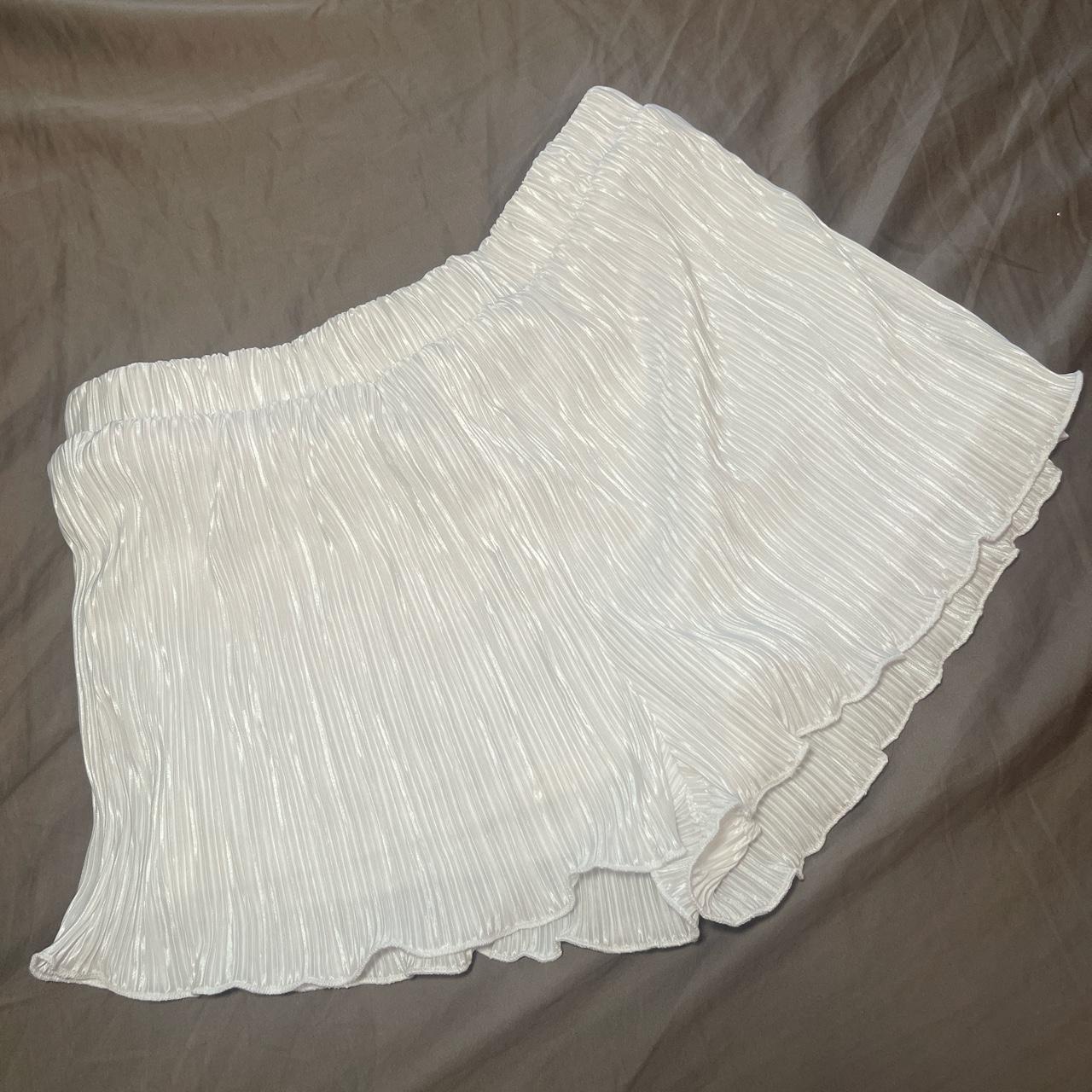 comfortable white ruffled shorts!!! Brand New, size... - Depop