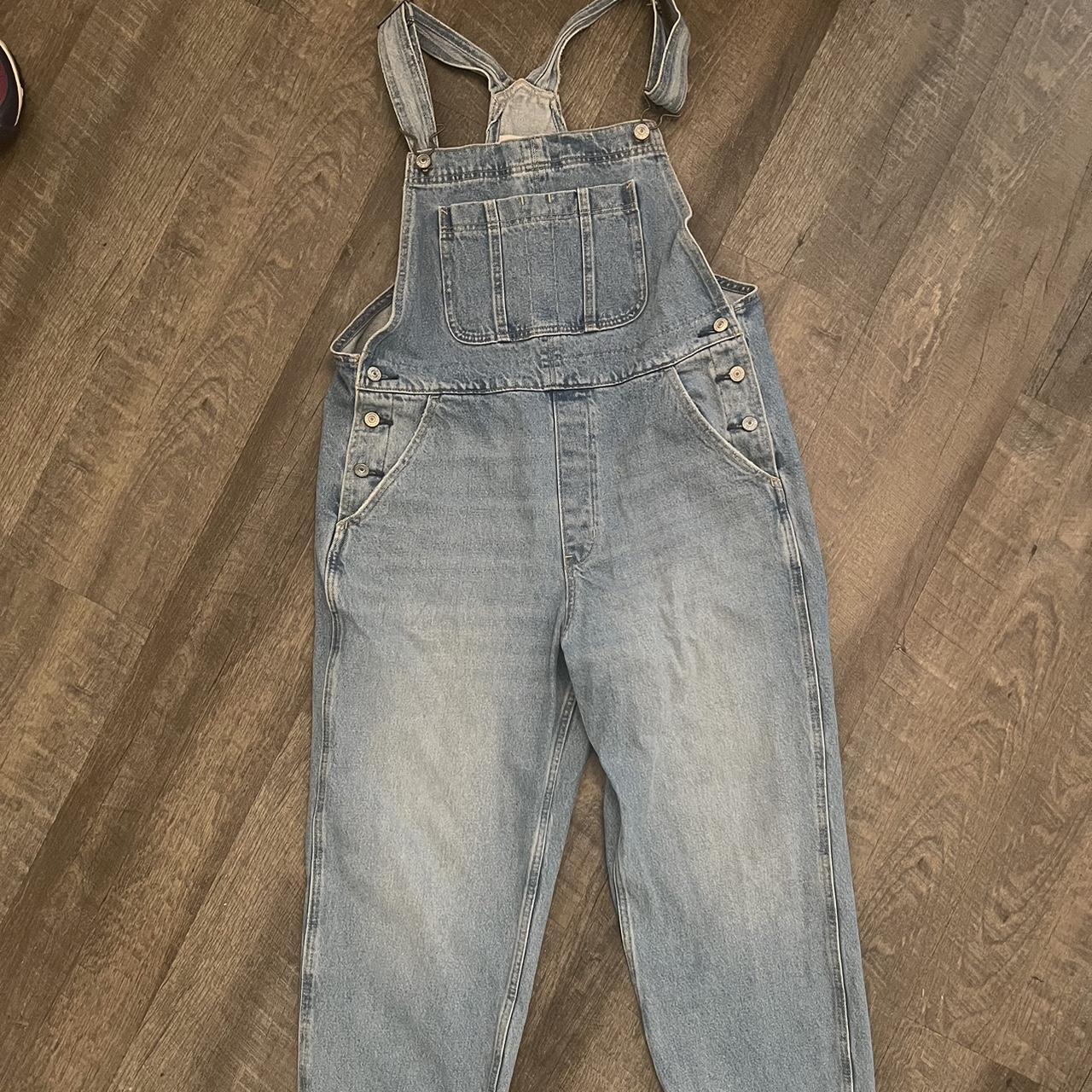 Abercrombie overalls! color medium blue original... - Depop