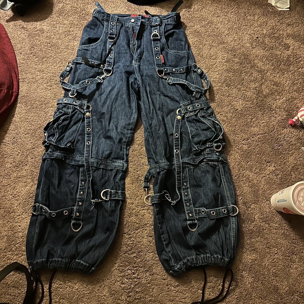 Tripp “blue indigo” baggy denim pants. Can zip off... - Depop