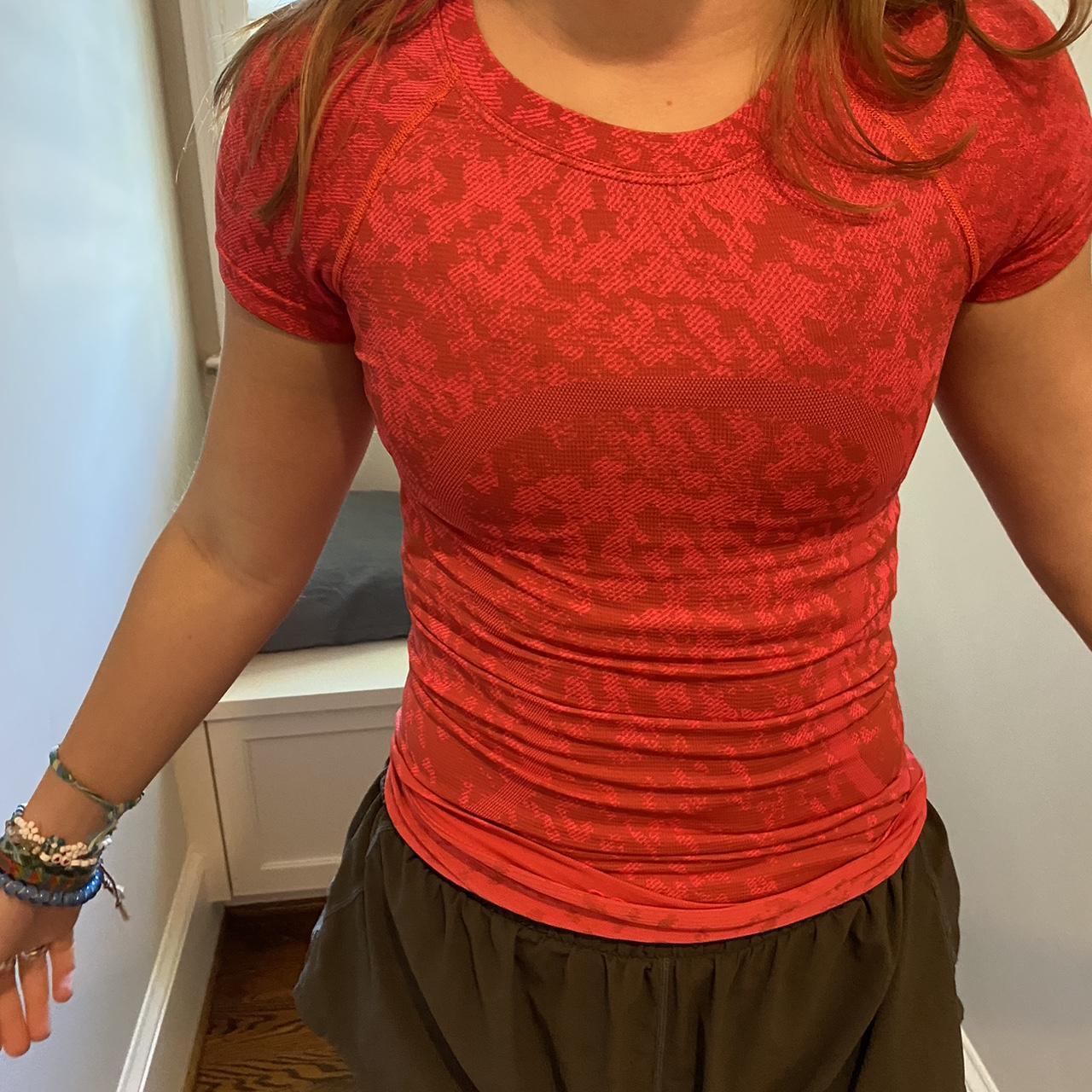 Lululemon red swiftly tech 2.0 size 0 lightly used... - Depop