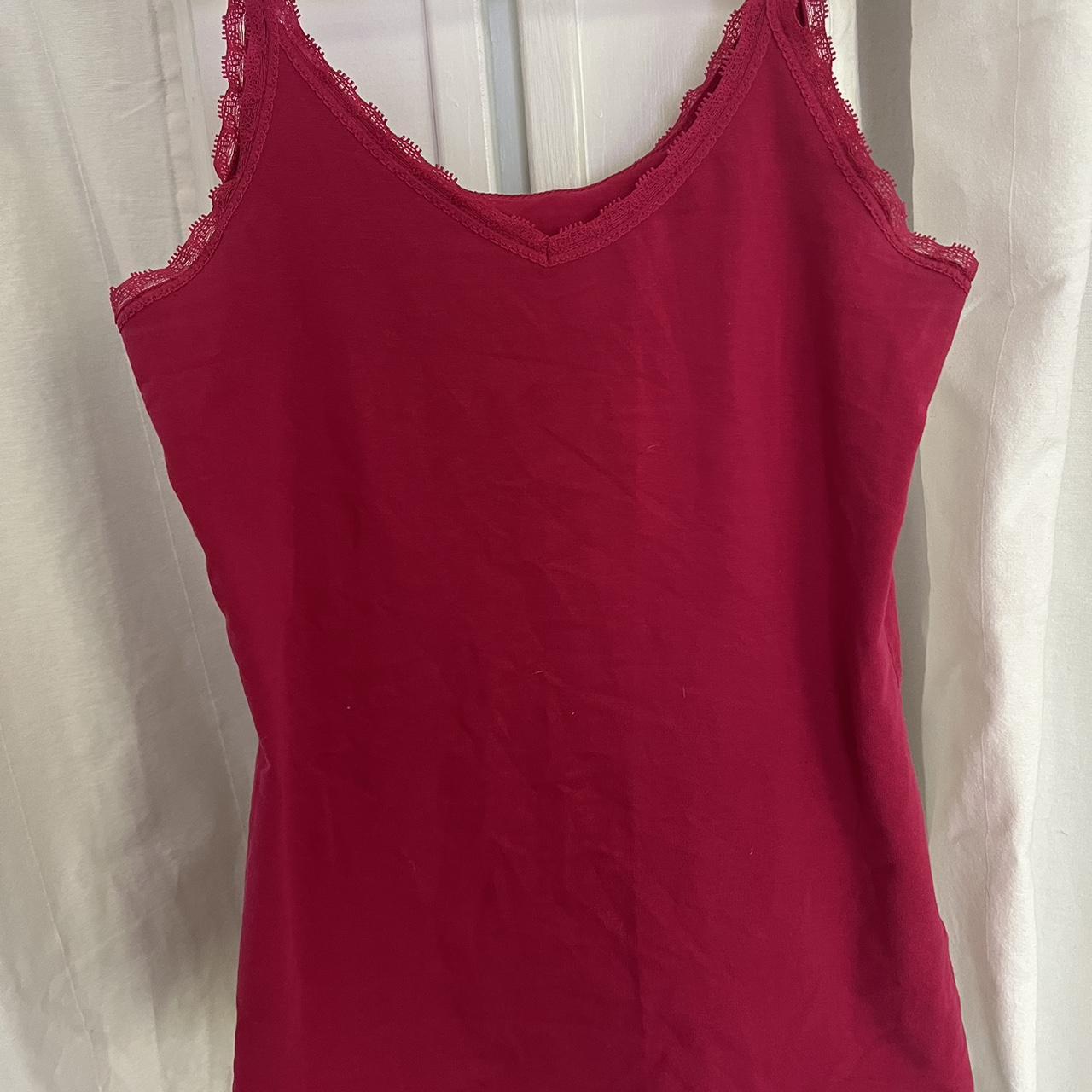 Flattering and comfy pink basic top. Good stretch... - Depop