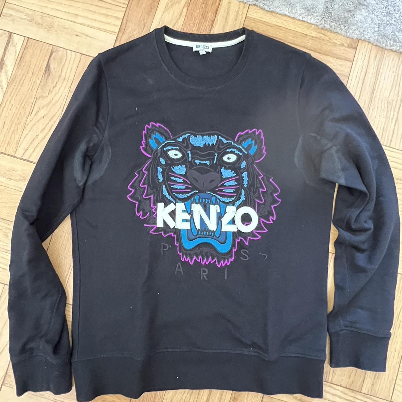 black iconic kenzo sweater - Depop