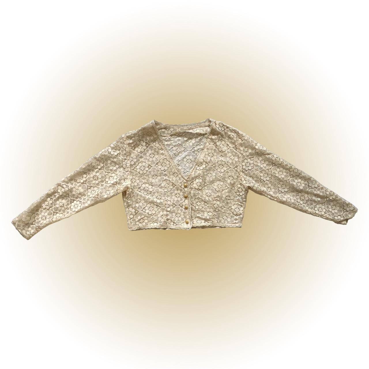 *+ CROPPEd LACEY CARdiGAN +* --- flower like... - Depop